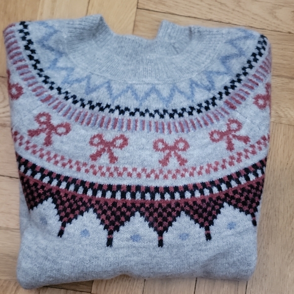 CeCe | Sweaters | Cecegray And Pink Patterned Sweater | Poshmark